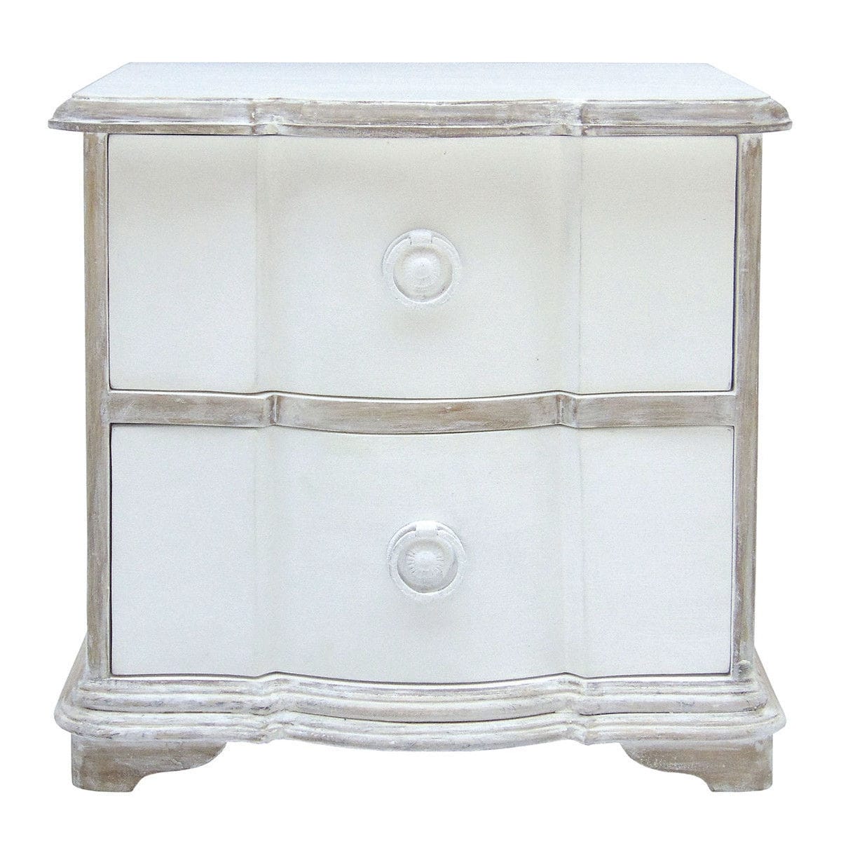 Traditional bedside table - PHILOMENE - BLANC D'IVOIRE - MDF / plywood ...