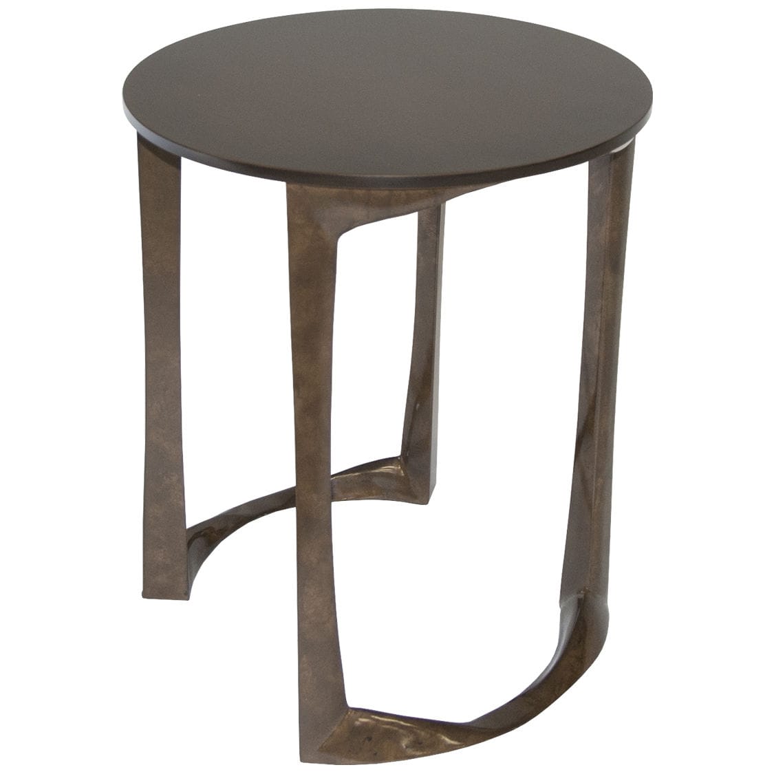 Contemporary side table - Decorus - metal / metal base / round