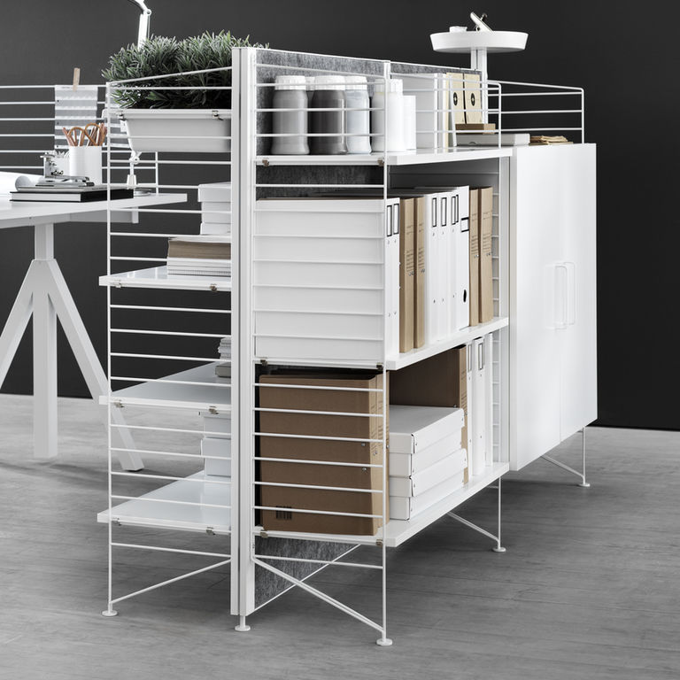 Contemporary shelf - STRING FURNITURE - MDF / thermo-lacquered steel ...