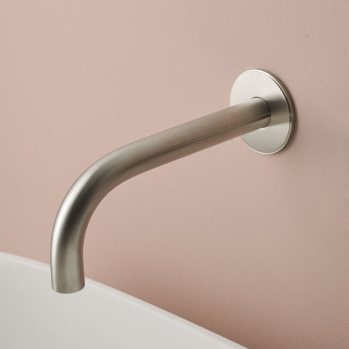Stainless steel washbasin spout - SYNTH 4018 - MINA Rubinetterie - wall ...