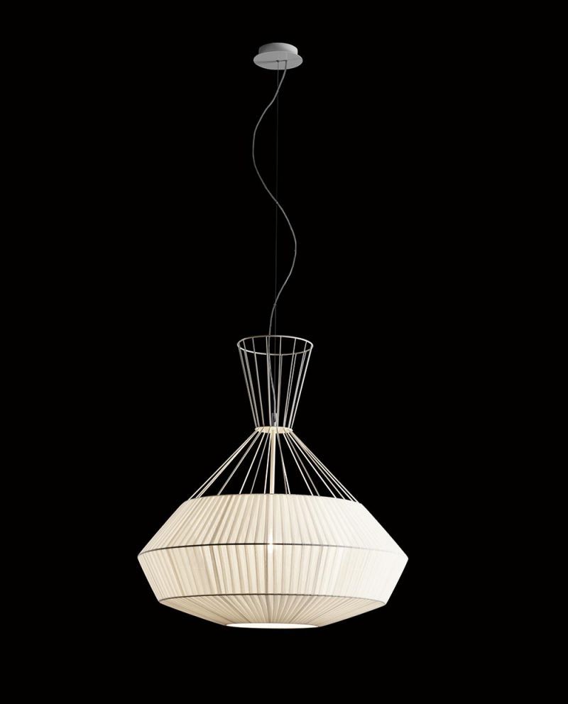 Pendant lamp - NET - Carlesso - silk / metal / contemporary