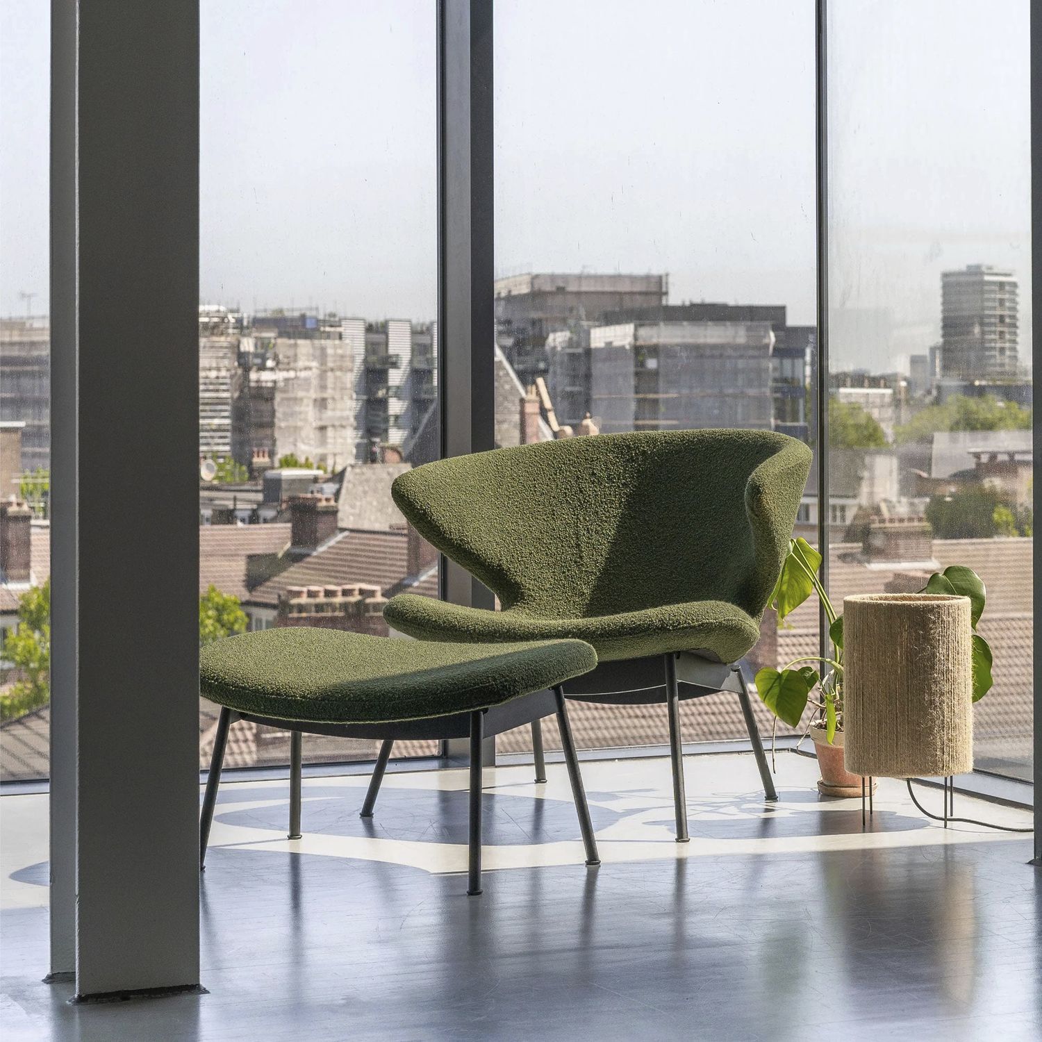 Contemporary ottoman - ELLA - case - fabric / rectangular / upholstered