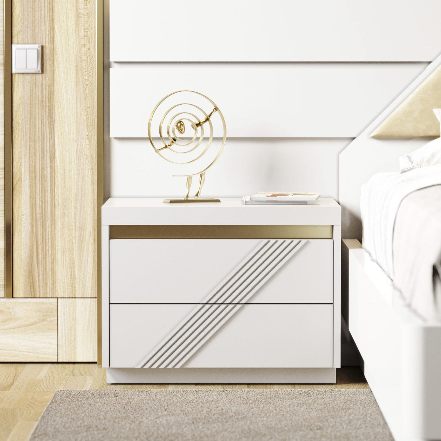 Contemporary bedside table - Enzo - Irmaos Pereira Pacheco, SA - wooden ...