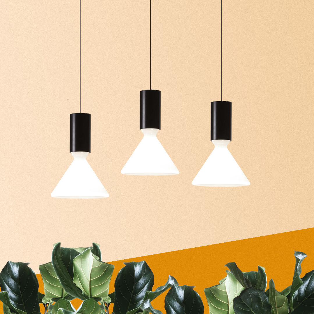 Hanging lamp - pin S160.3 - Andcosta - lacquered aluminum / blown glass ...