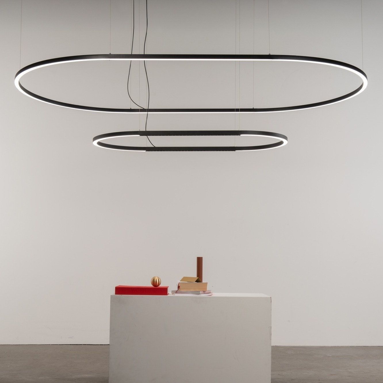 Oval light fixture - daytona S1270x3000 - Andcosta - hanging / LED / IP20