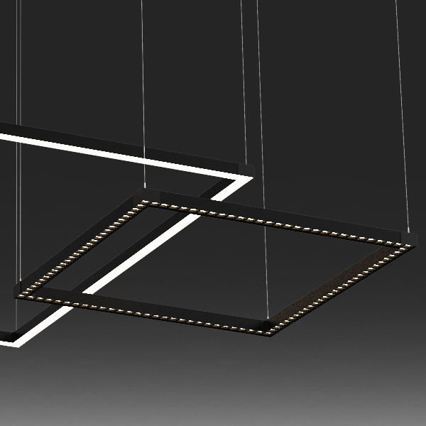 Square light fixture - daytona S600x600 - Andcosta - hanging / LED / IP20