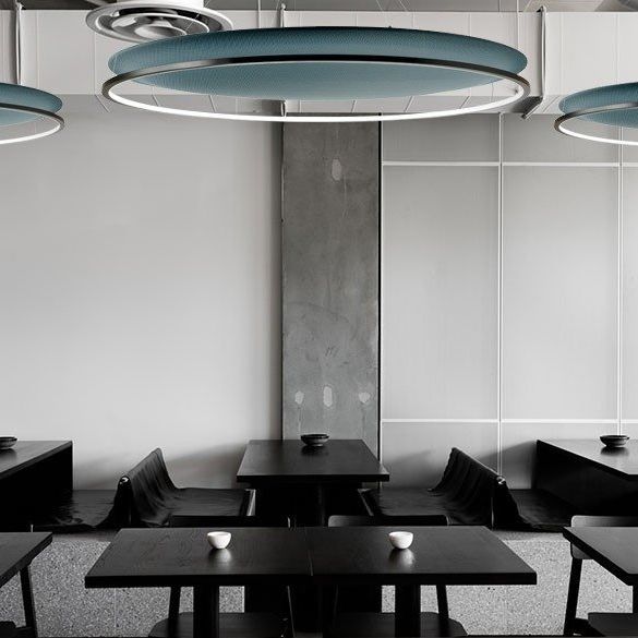 Round acoustic panel - circus P2000 - Andcosta - for ceiling / hanging ...