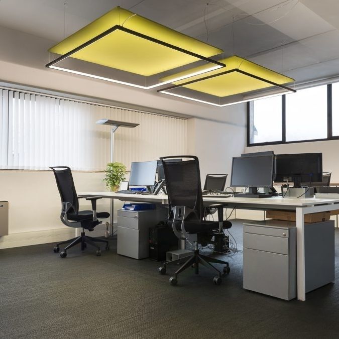 Square acoustic panel - circus P1500 - Andcosta - hanging / fabric ...