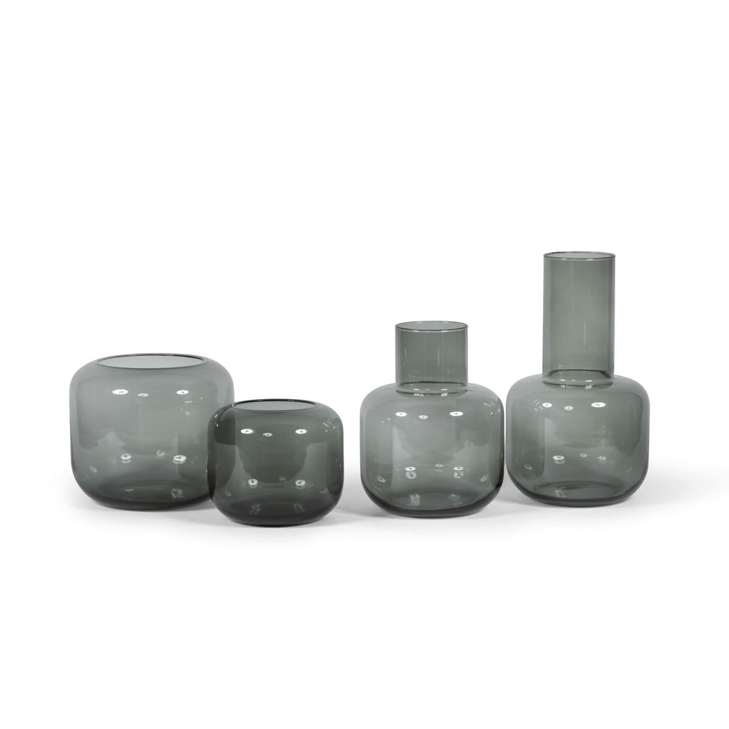 Contemporary vase - SMOKED BULB & CHIMNEY - DEKOCANDLE - glass / handmade