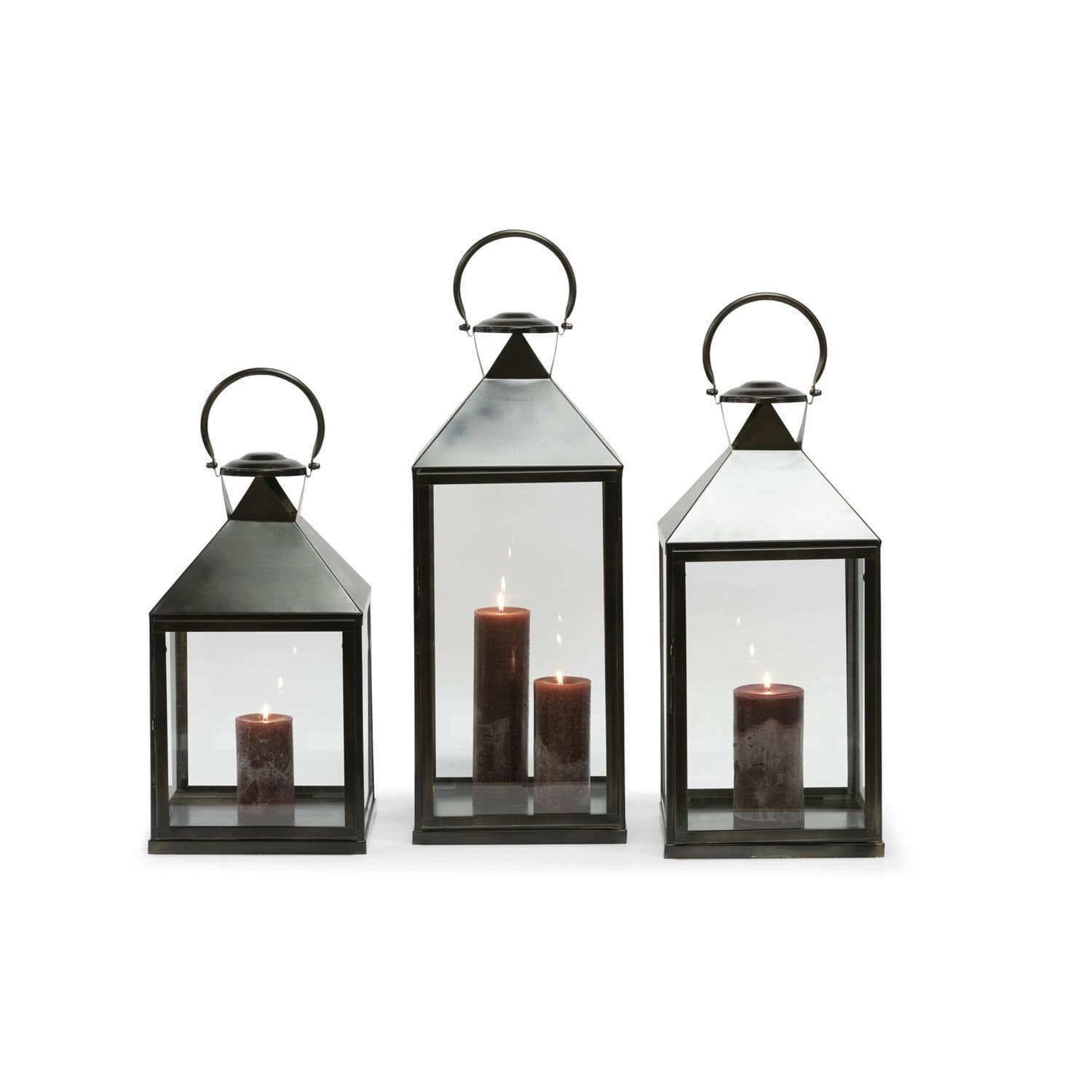 Contemporary lantern - TH1389 - DEKOCANDLE - glass / steel / square