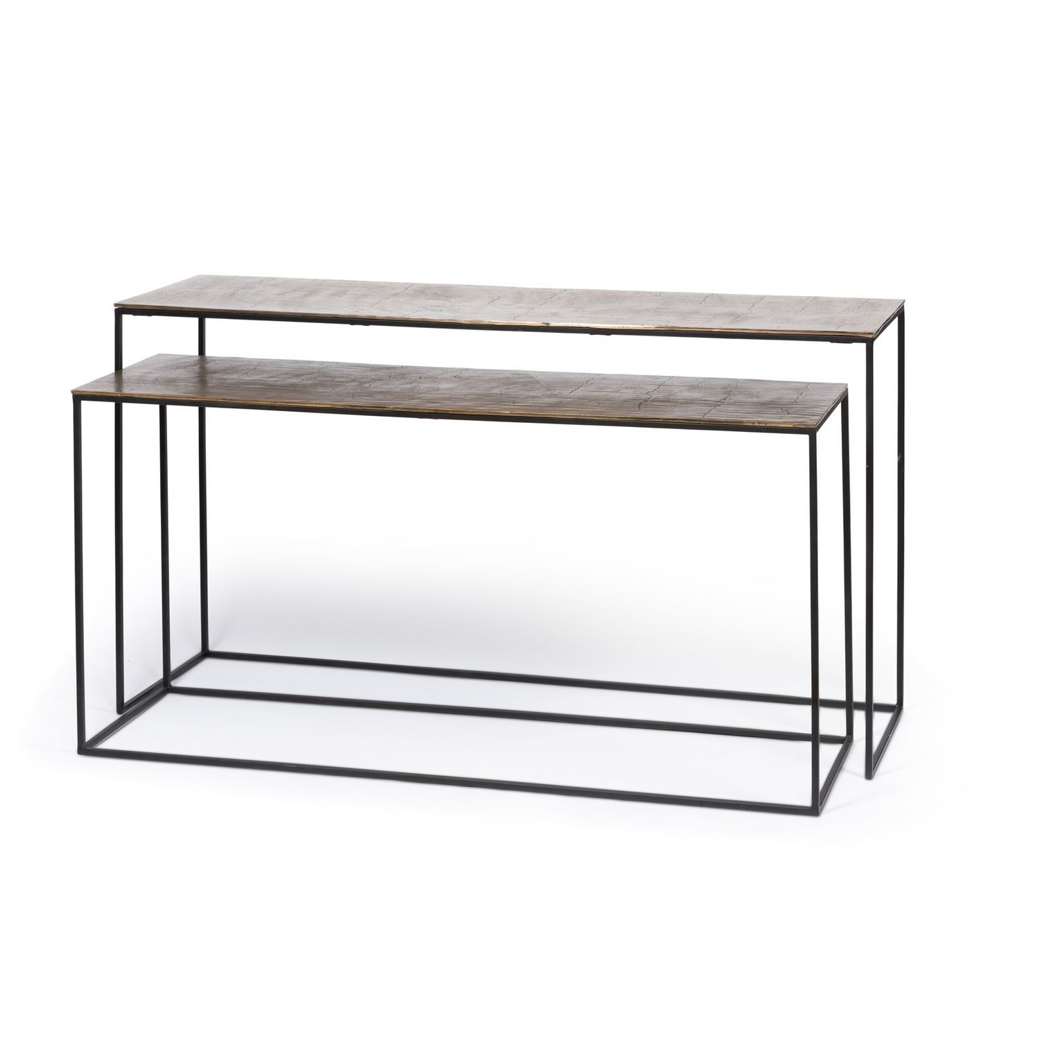 Contemporary console table - TH376 - DEKOCANDLE - wooden / metal base / rectangular