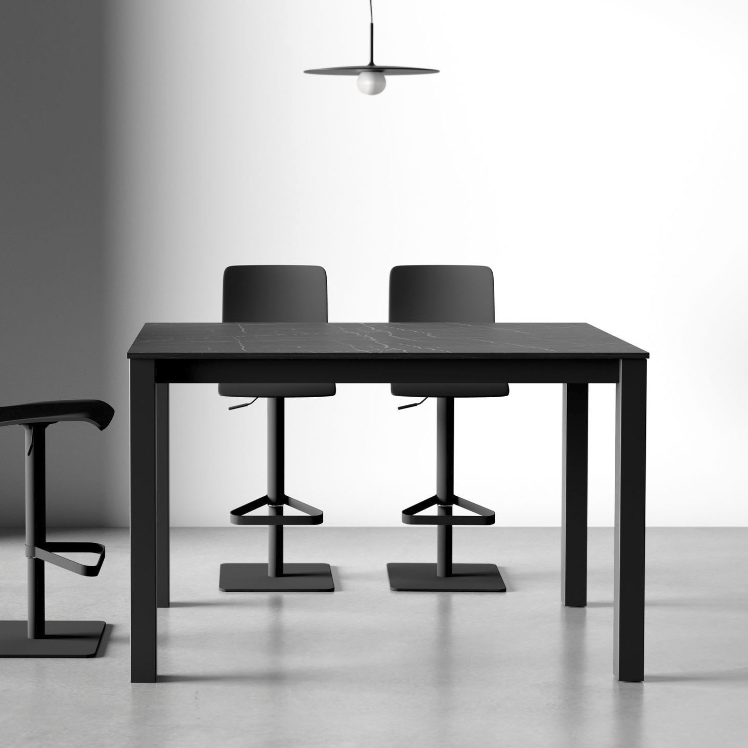 Contemporary high bar table - TOKIO - Cancio - laminate / glass / ceramic