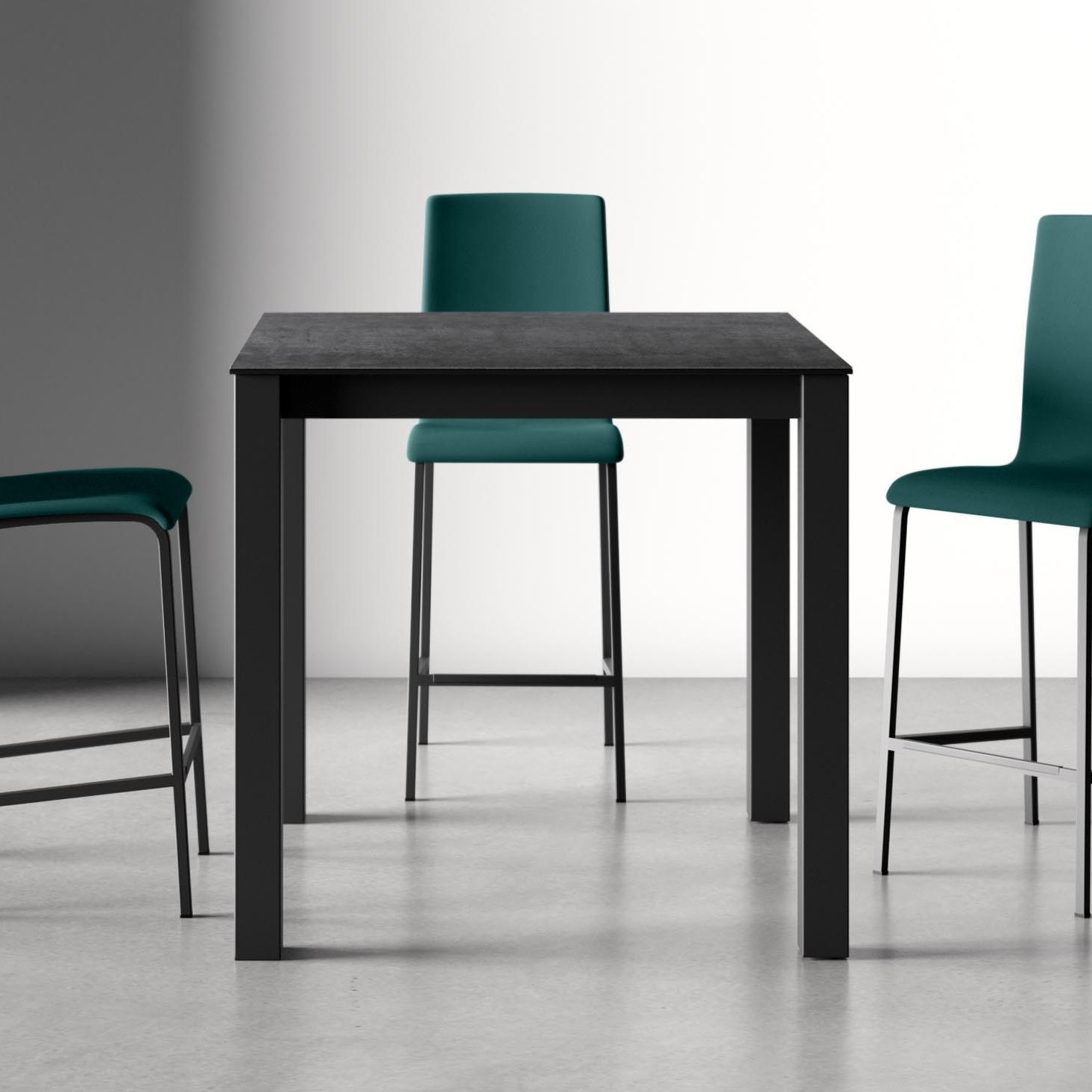 Contemporary high bar table - MULTIPLUS - Cancio - laminate / tempered glass / ceramic