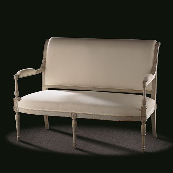 Directoire style sofa - D TF A 4 / 1 - MASSANT - fabric / beige / wooden