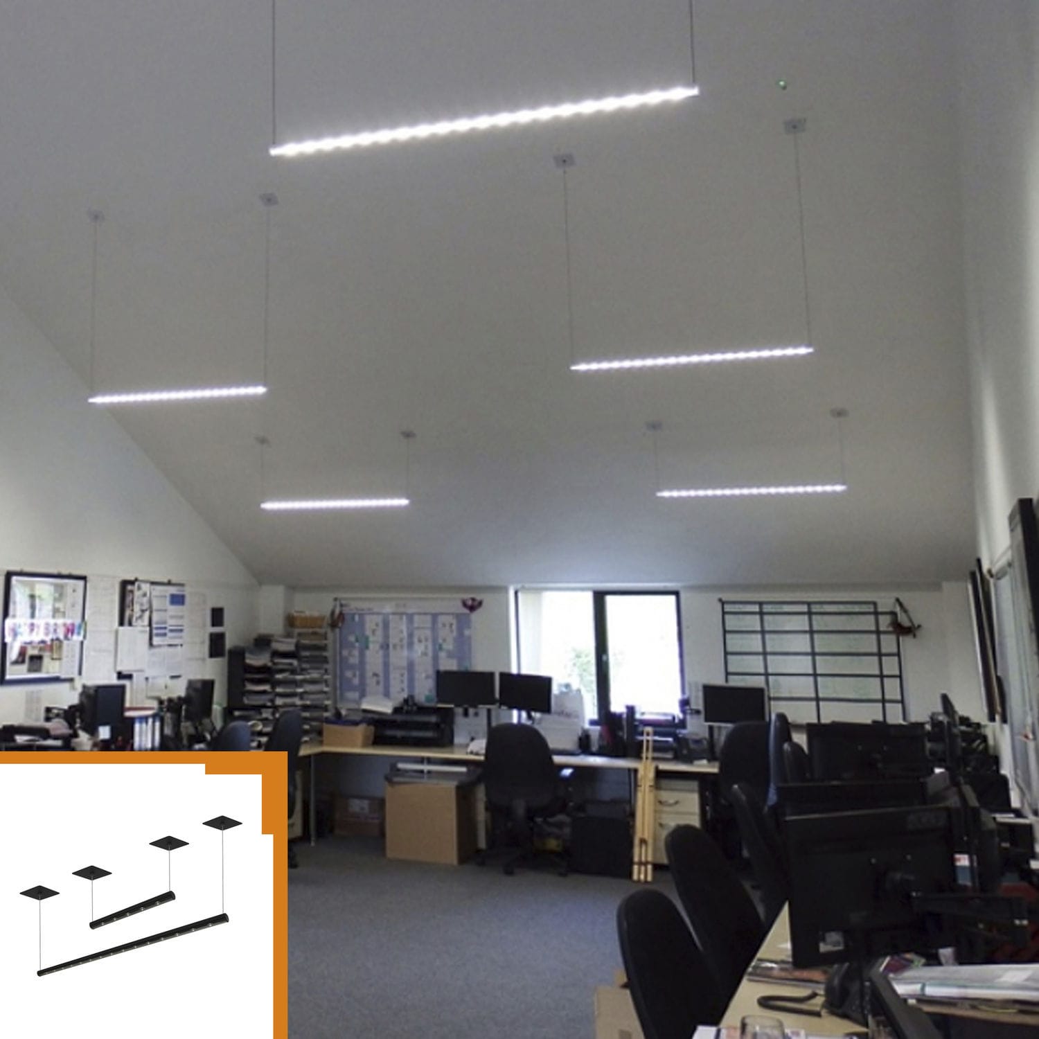 Hanging light fixture - LINA SUSPENDED HP - CLS LED - LED / linear / IP40