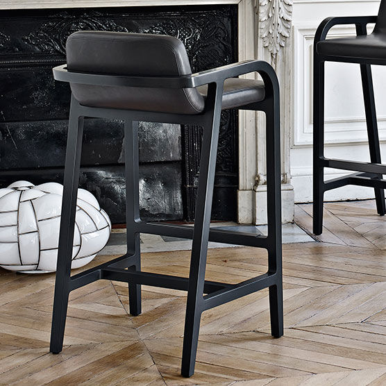 Contemporary bar chair - FULGENS - MAXALTO - indoor / fabric / leather