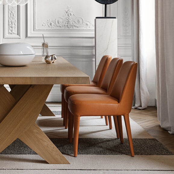 Contemporary chair - Febo - MAXALTO - indoor / fabric / leather