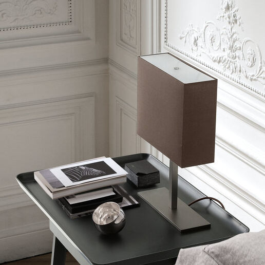 Table lamp - Leukon - MAXALTO - metal / glass / fabric
