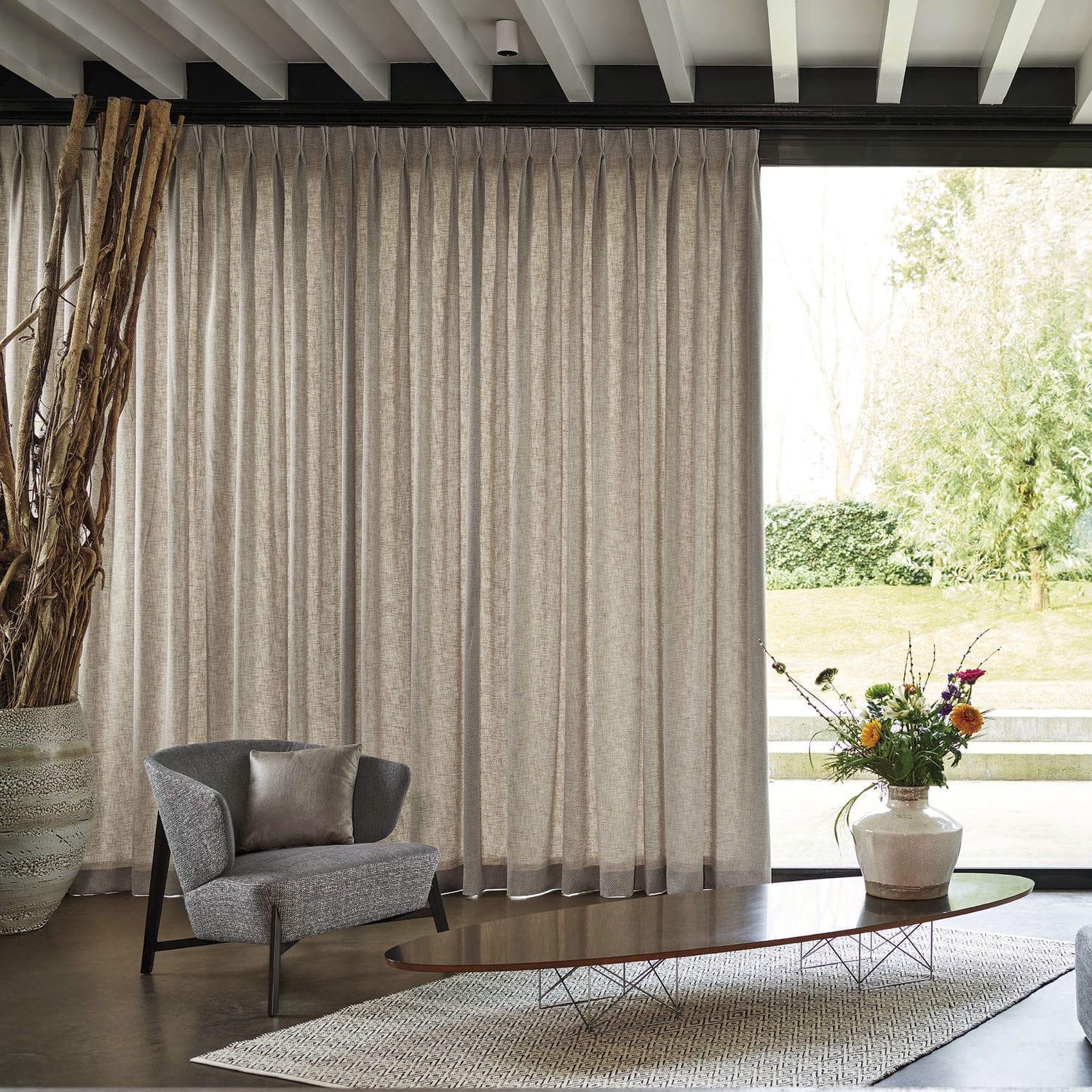 Curtain fabric - PARMA - KOBE INTERIOR FABRICS - plain / polyester ...