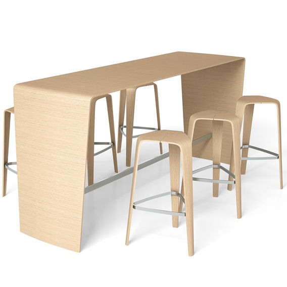 Minimal high bar table - HOC 9177 - Brunner GmbH - oak / laminated wood ...