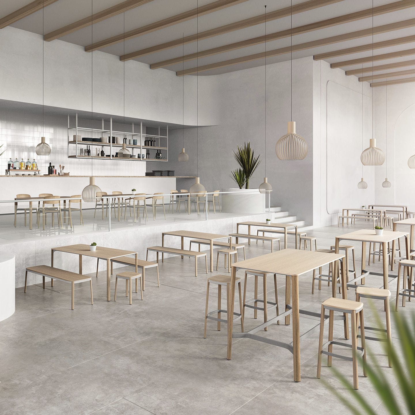 Contemporary high bar table - NATE 7673 - Brunner GmbH - oak / solid ...