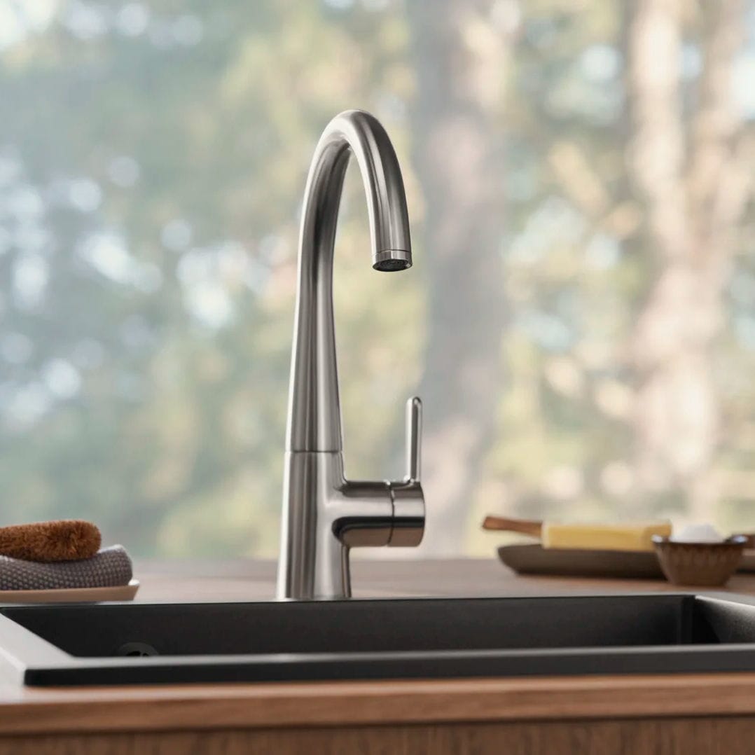 Countertop mixer tap - HANSADESIGNO STYLE - HANSA - metal / kitchen / 1 ...