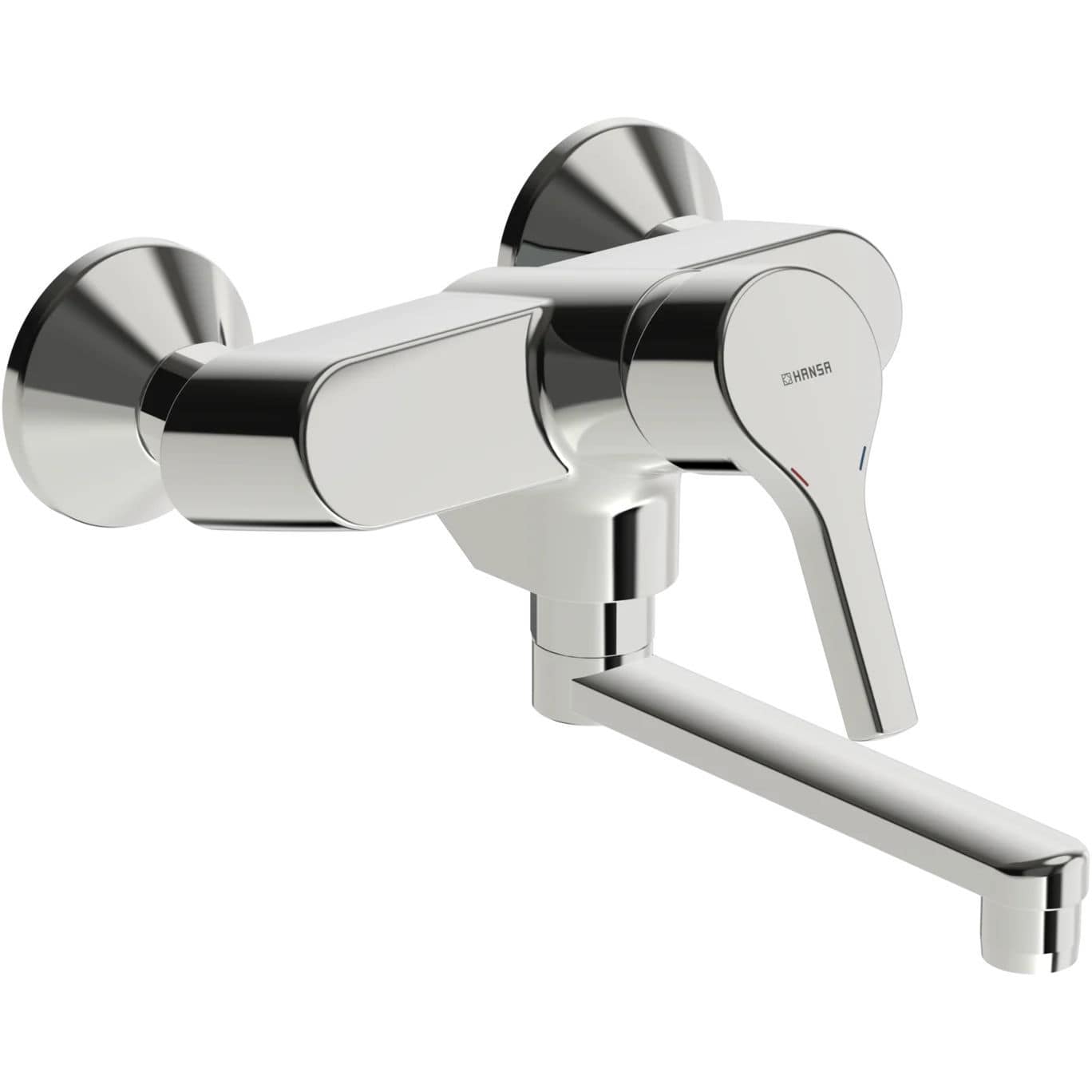 Wall-mounted mixer tap - HANSAPALENO - HANSA - chrome-plated brass ...