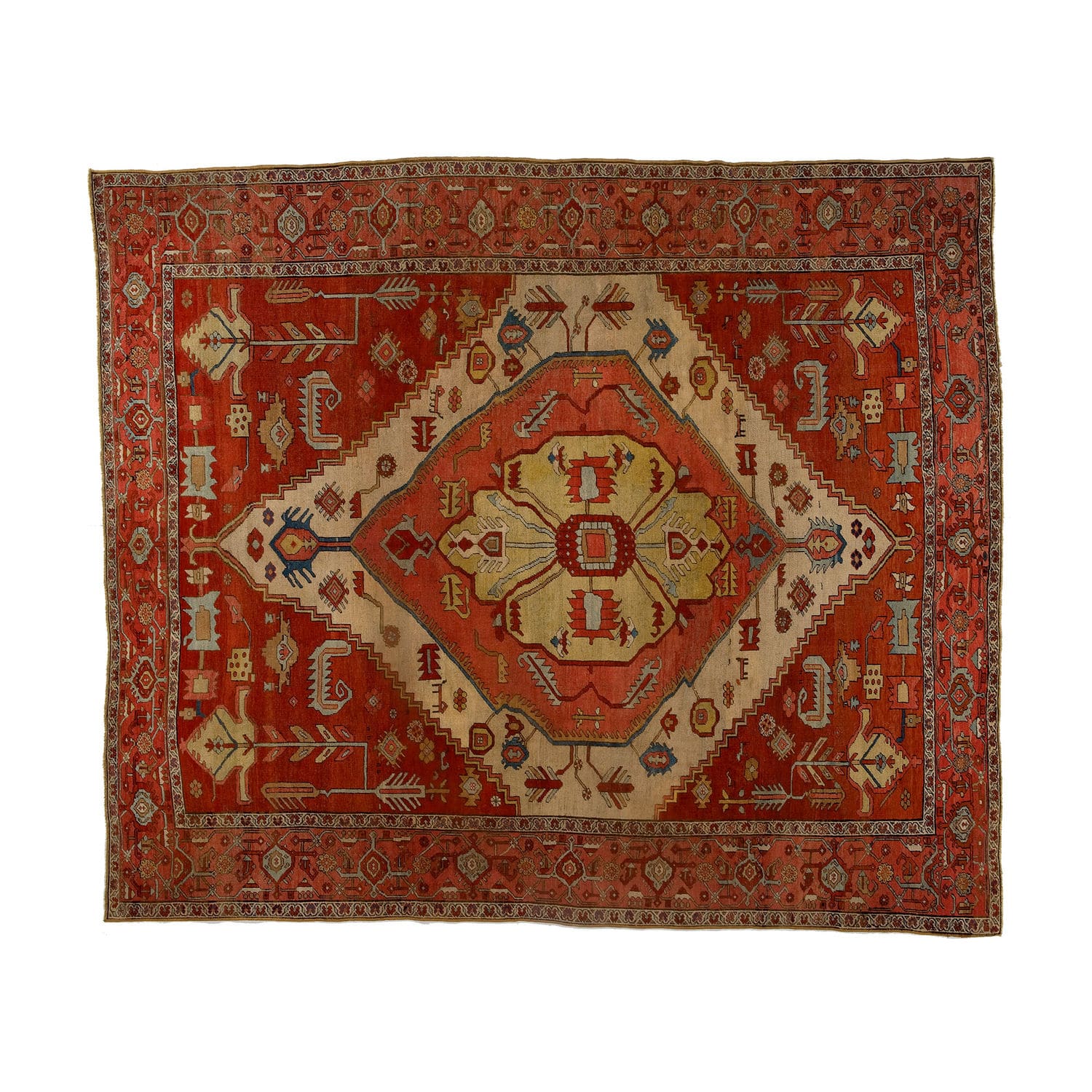 Oriental rug - ANTIQUE : SERAPI - Golran - patterned / wool / cotton