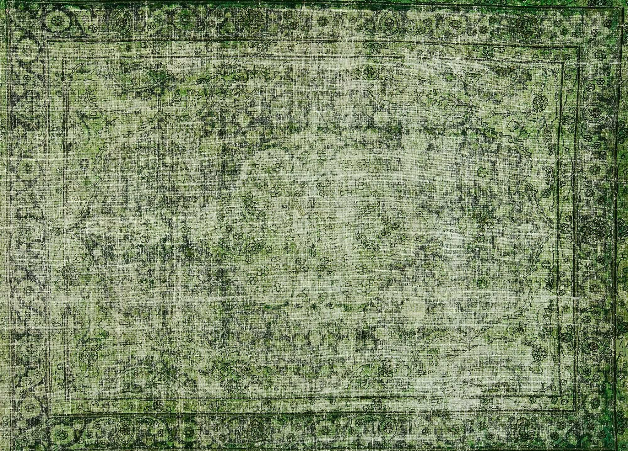 Vintage rug - DECOLORIZED : D 5816 - Golran - patterned / wool / cotton