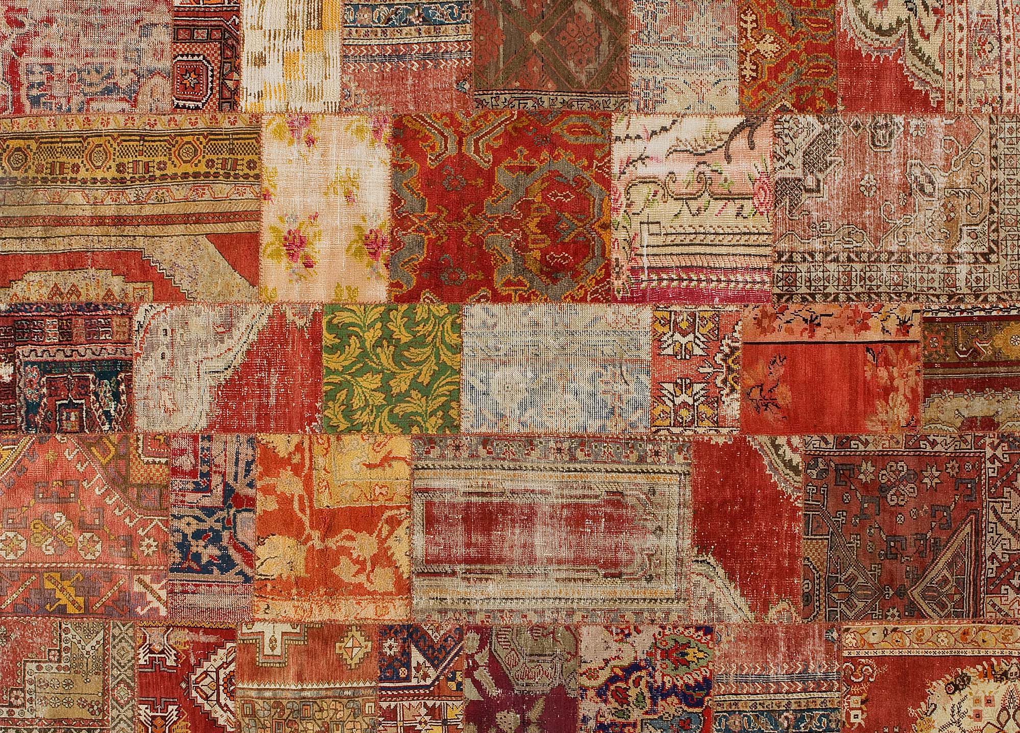 Contemporary rug - PW 7675 - Golran - patchwork / wool / cotton