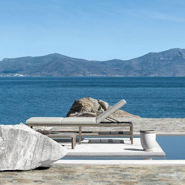 Contemporary sun lounger - Grand Life - Ethimo - acrylic fabric ...