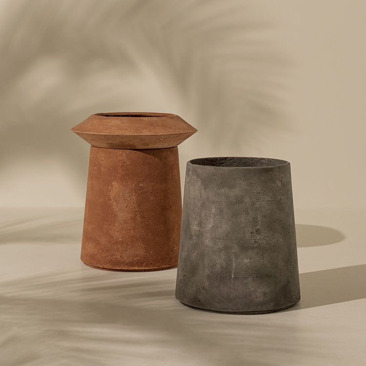 Cement plant pot - Bulbi - Ethimo - round / home / gray