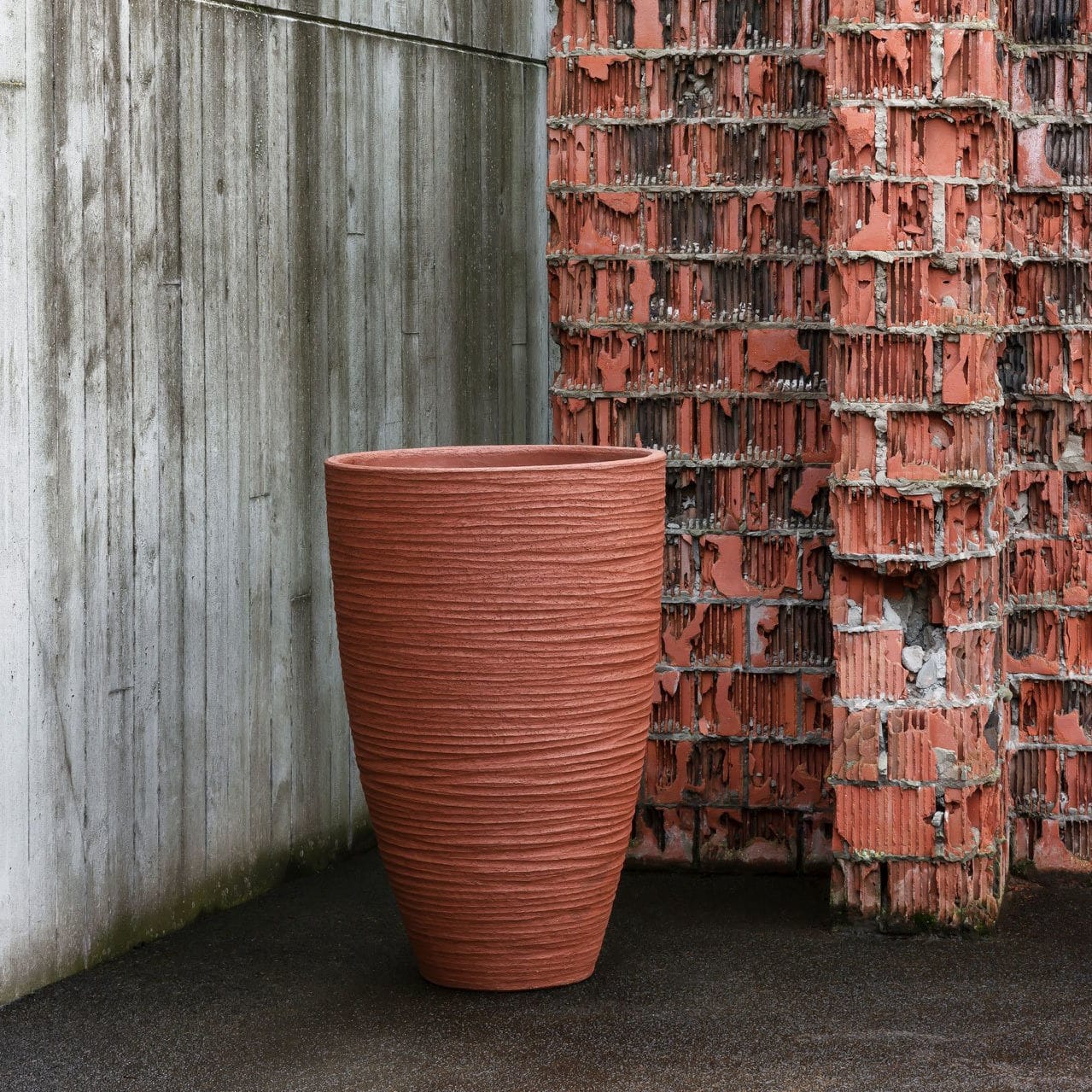 Terracotta plant pot - DALA - DOMANI - round / home / gray