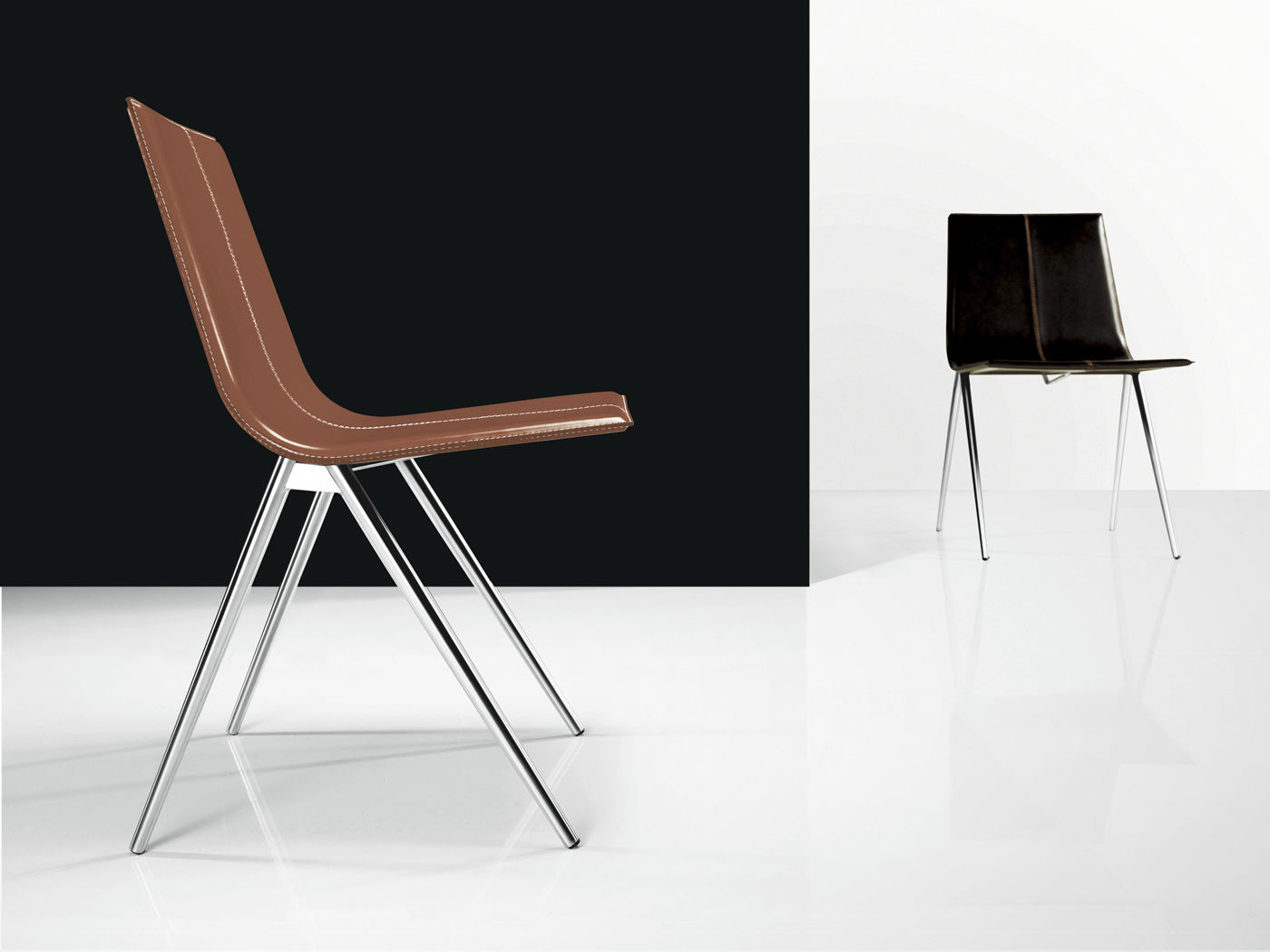 Contemporary dining chair - MAYFAIR - MODLOFT - leather / upholstered ...