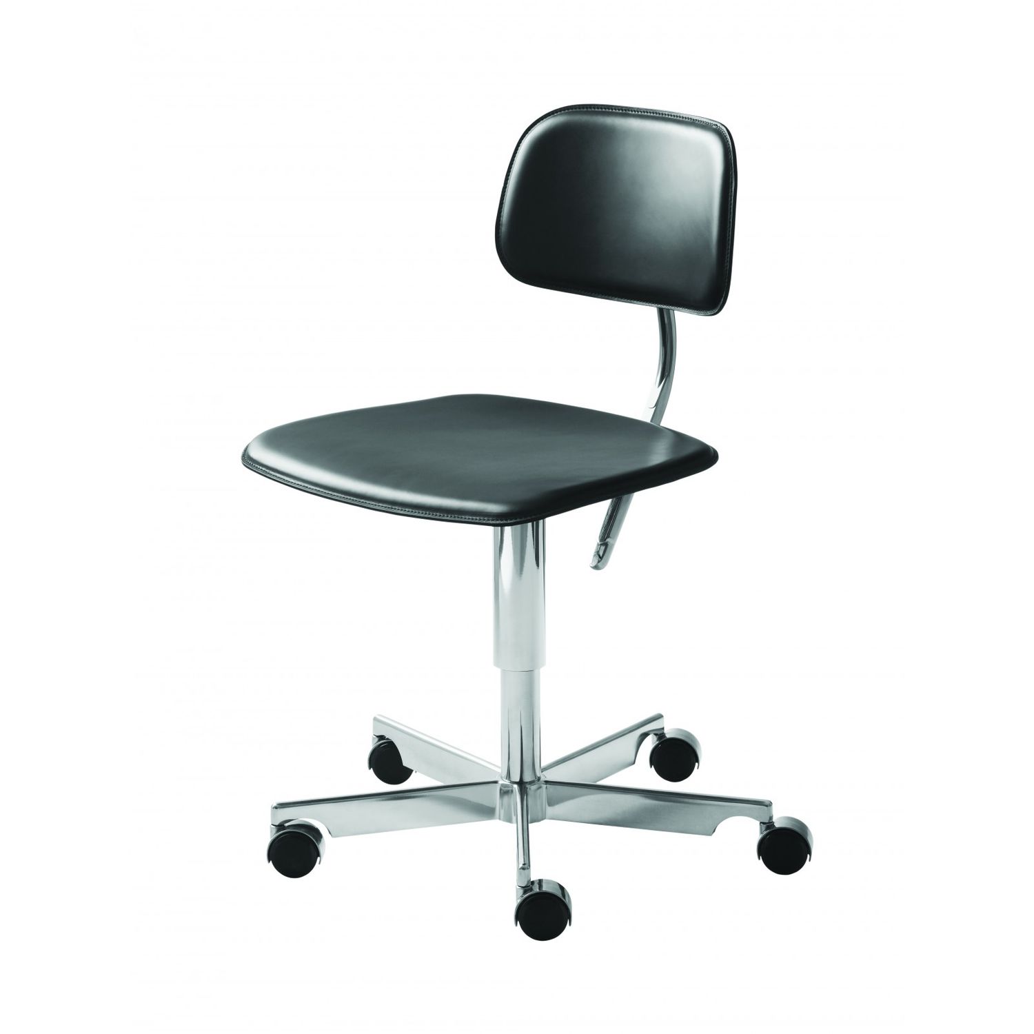 Aluminum task chair - KEVI® 2050 - Engelbrechts - leather / swivel ...