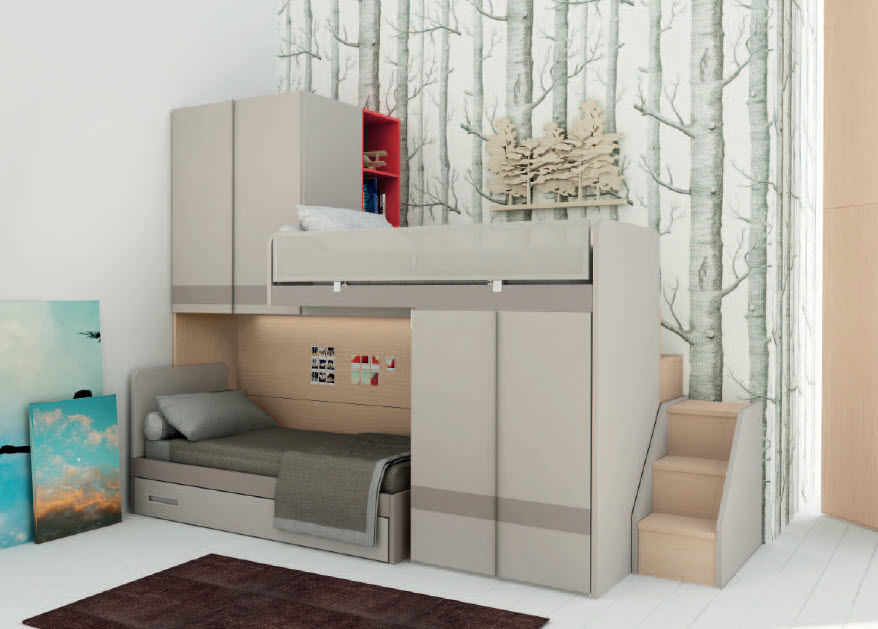 Bunk bed - TETRIS - Mob. Granzotto - contemporary / child's unisex / oak