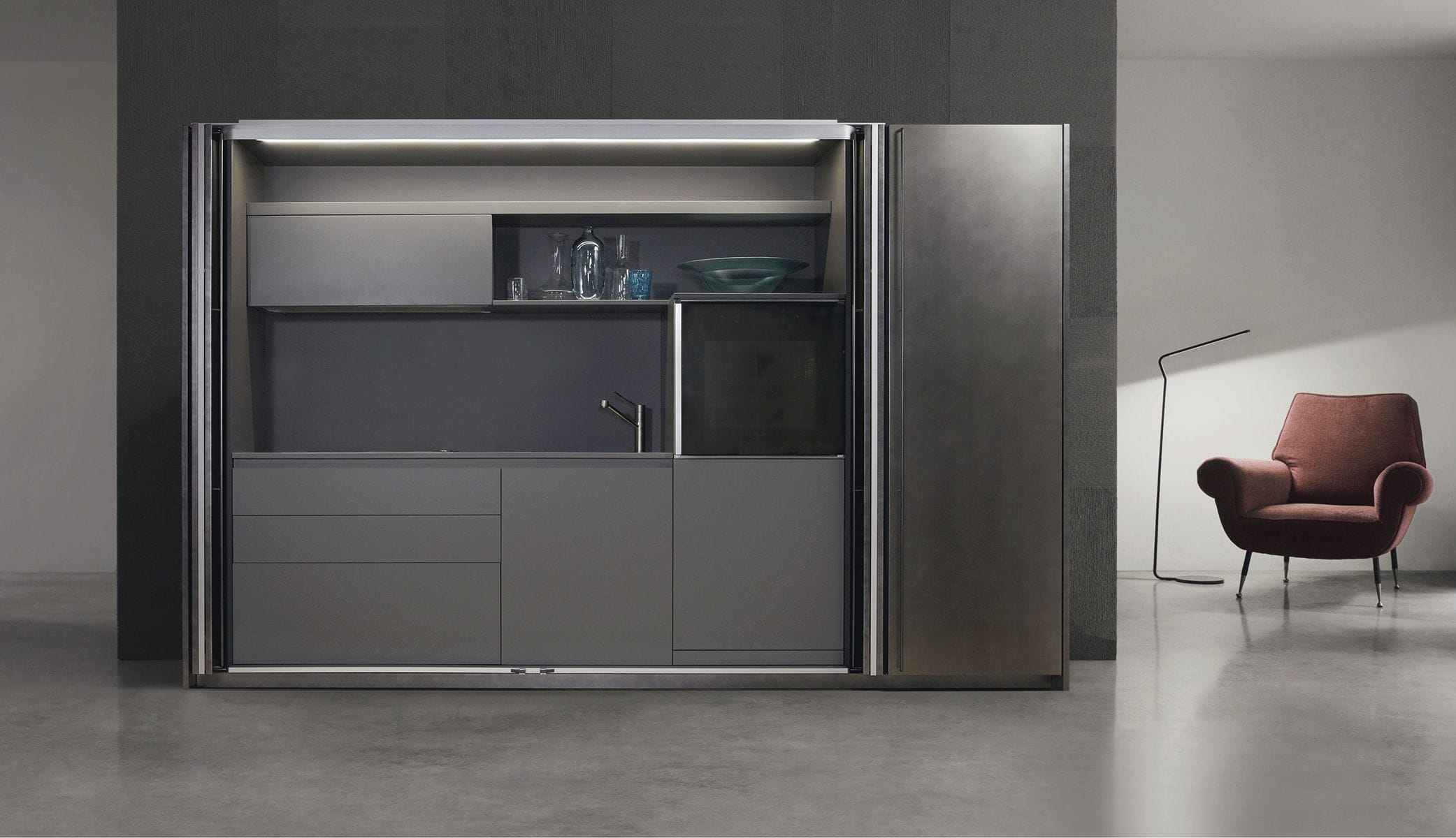 Contemporary kitchen - SYSTEM - Key cucine - metal / composite / hidden