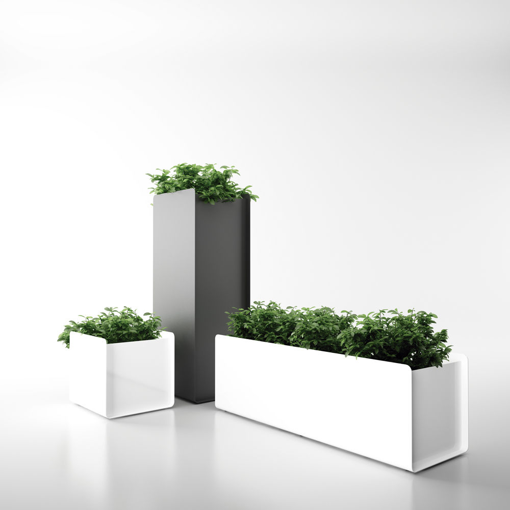 Aluminum planter - CREPE - Systemtronic - rectangular / contemporary ...