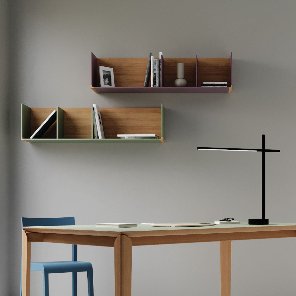 Wall-mounted shelf - Unit - Sculptures Jeux - modular / contemporary / oak