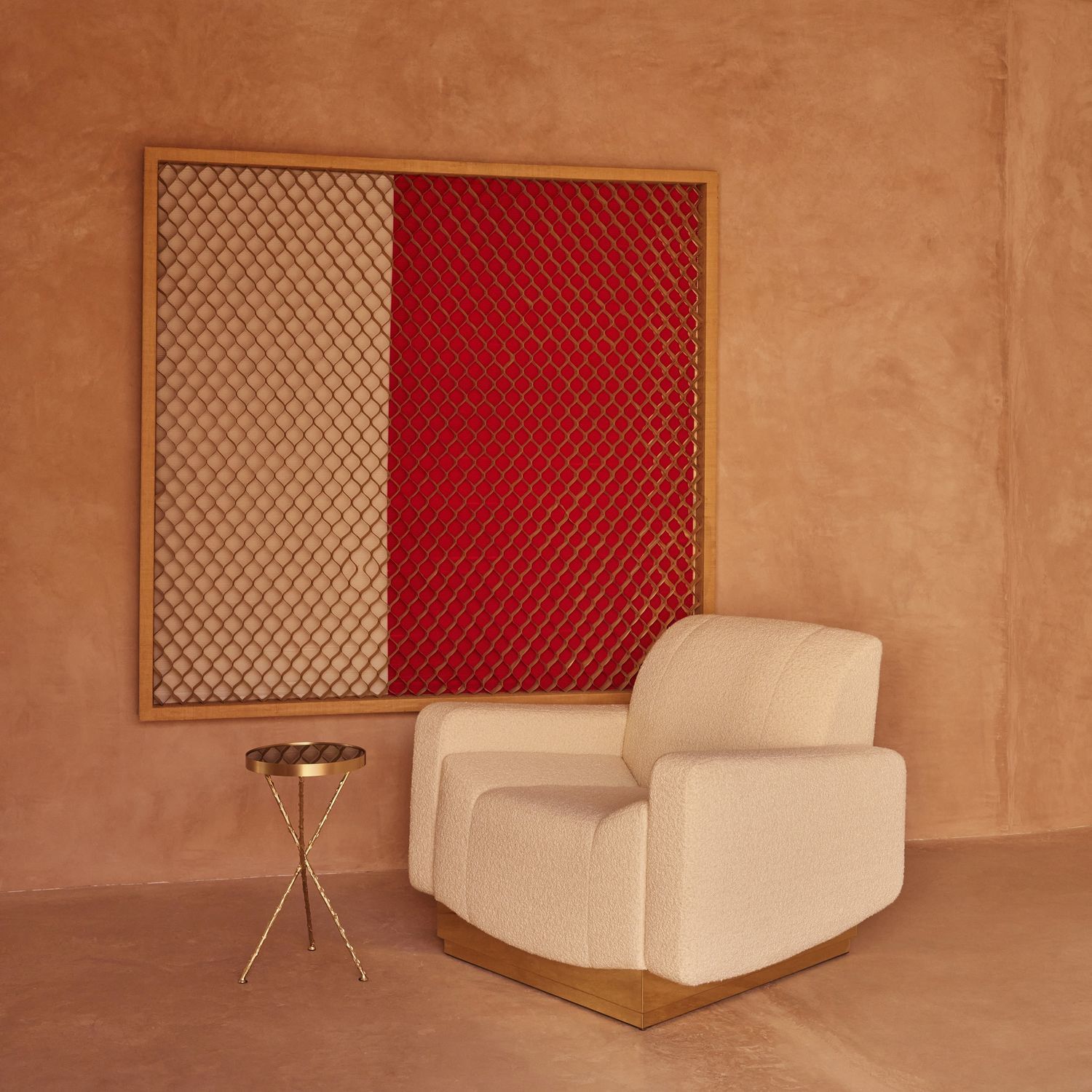 Contemporary side table - BLOSSOM - Ginger & Jagger - brass / marble ...