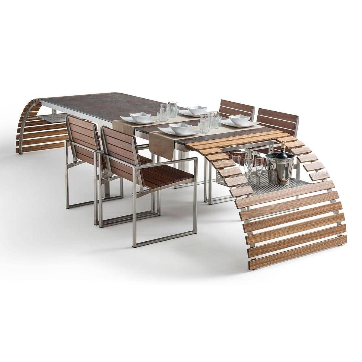 Original design dining table - MENSA - PALMAR arredi - teak / iroko ...