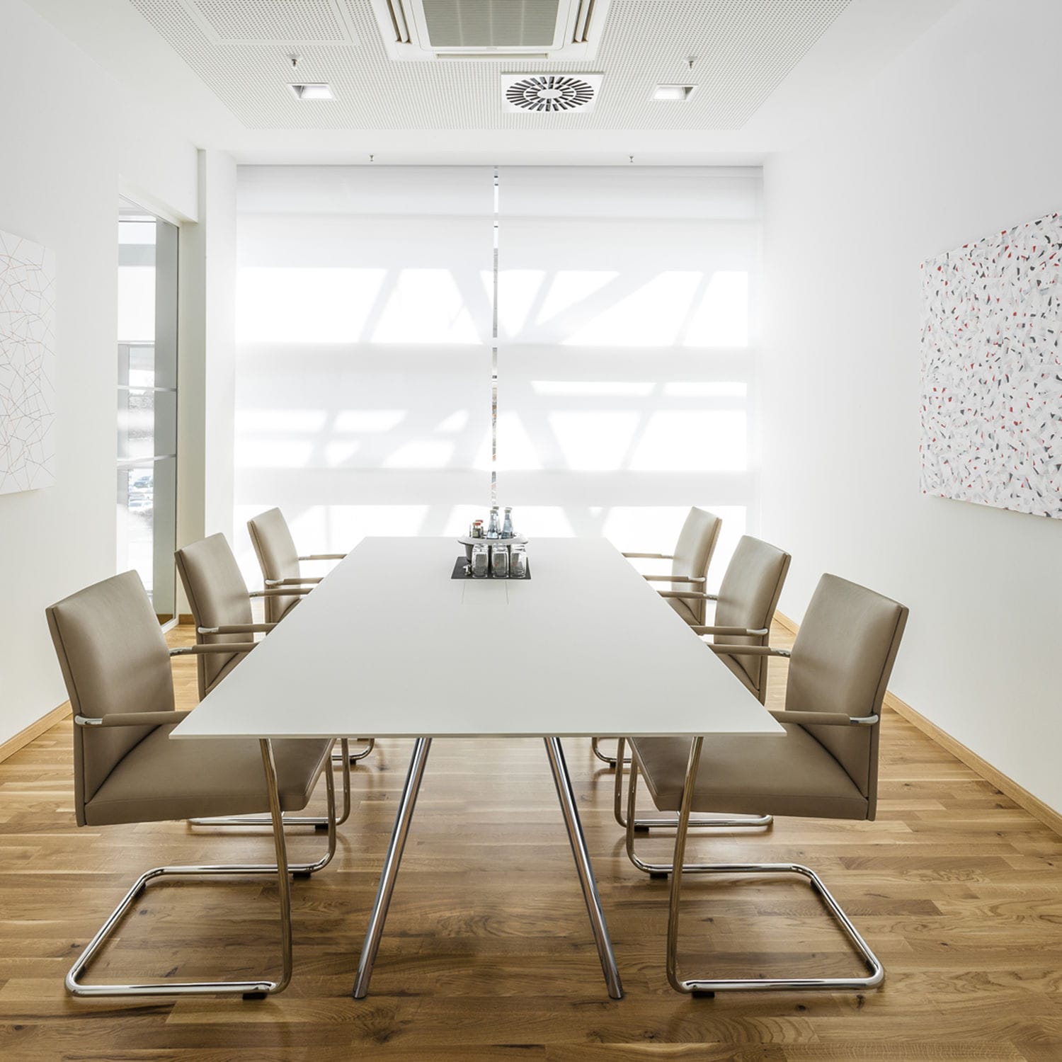 Contemporary conference table - .INTRA - Spiegels - wooden / metal base ...