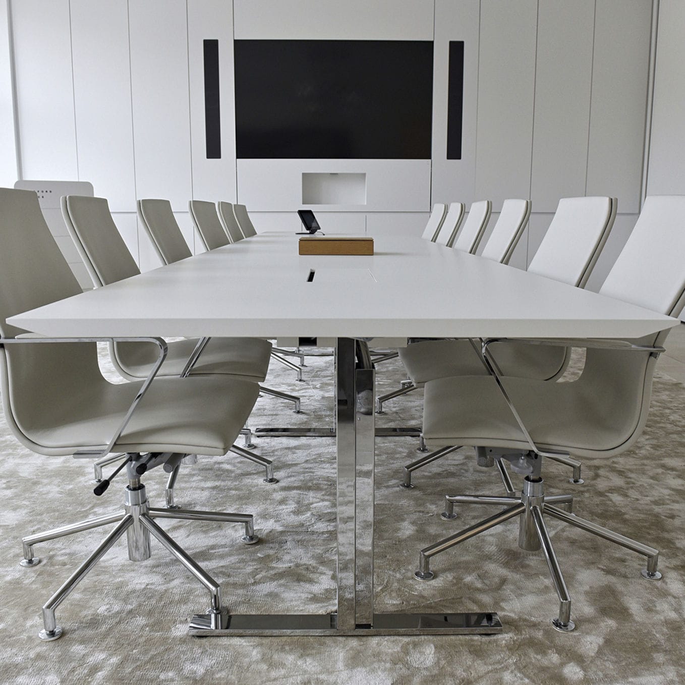 Contemporary conference table - .INTRA - Spiegels - wooden / metal base ...