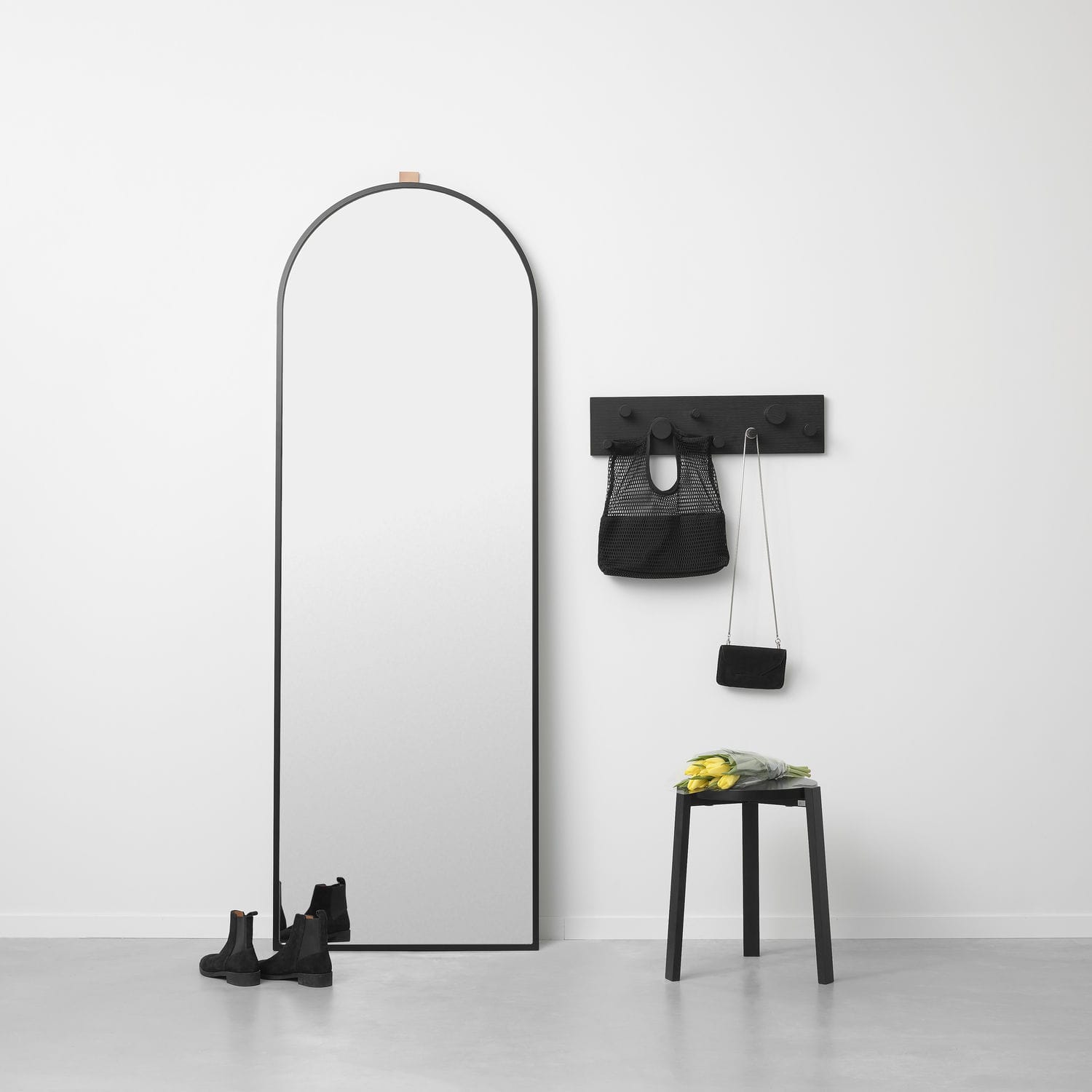 Free-standing mirror - ECHO - A 2 designers - contemporary / leather ...