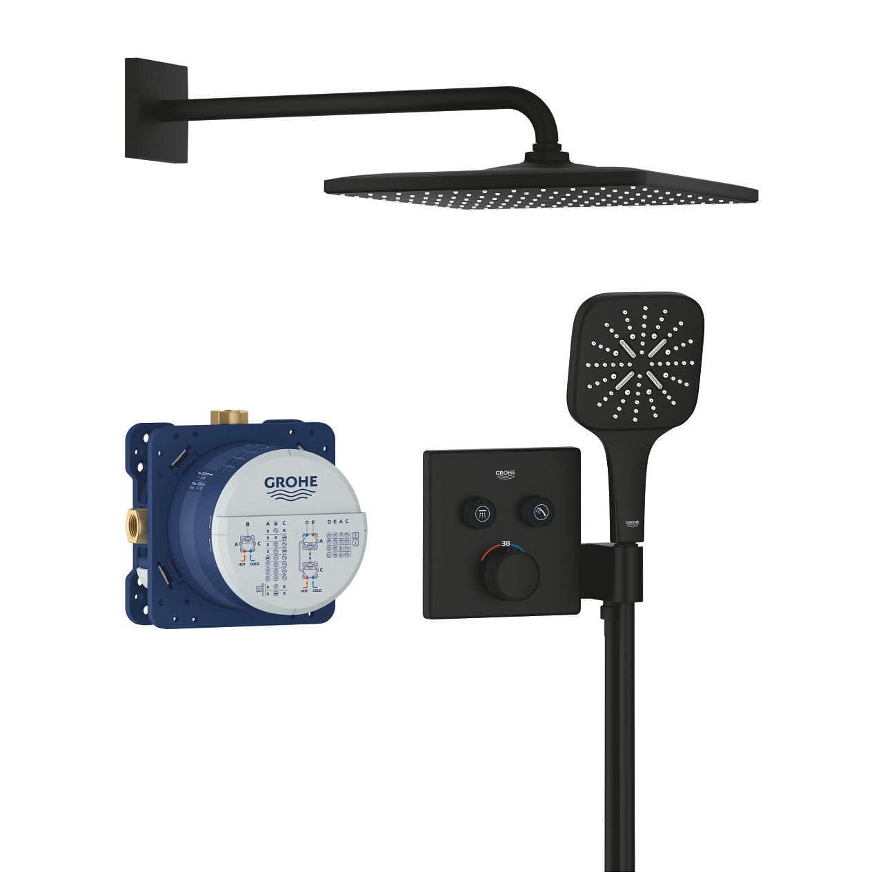 Wall-mounted shower set - 34865KF0 - GROHE - recessed wall ...