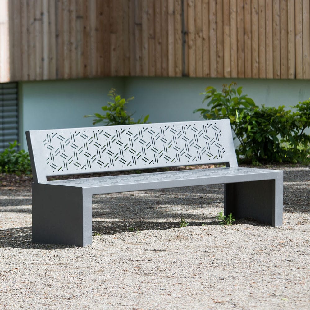 Contemporary public bench - GIRO - ACCENTURBA - sheet steel / thermo ...