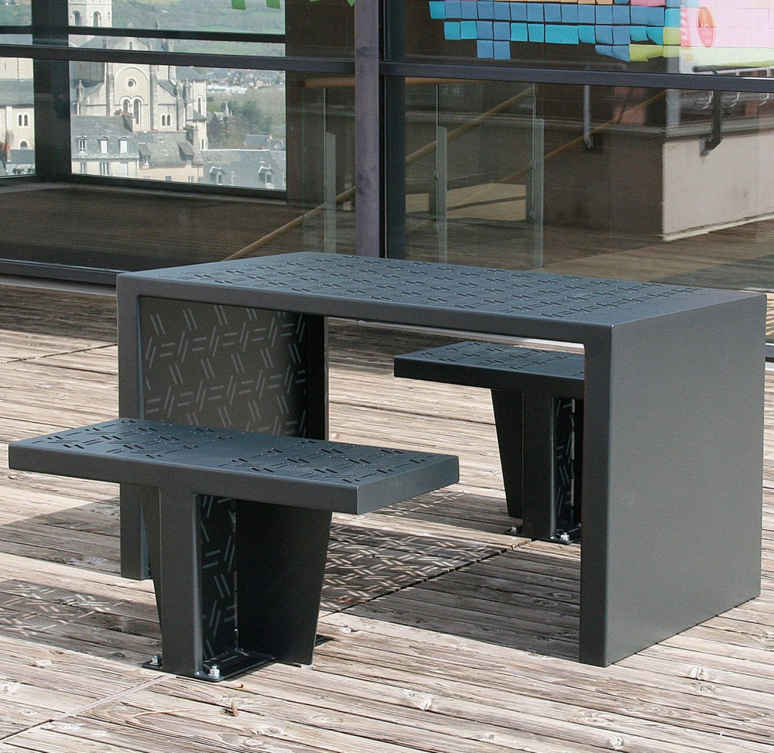 Contemporary table and chair set - GIRO - ACCENTURBA - sheet steel ...