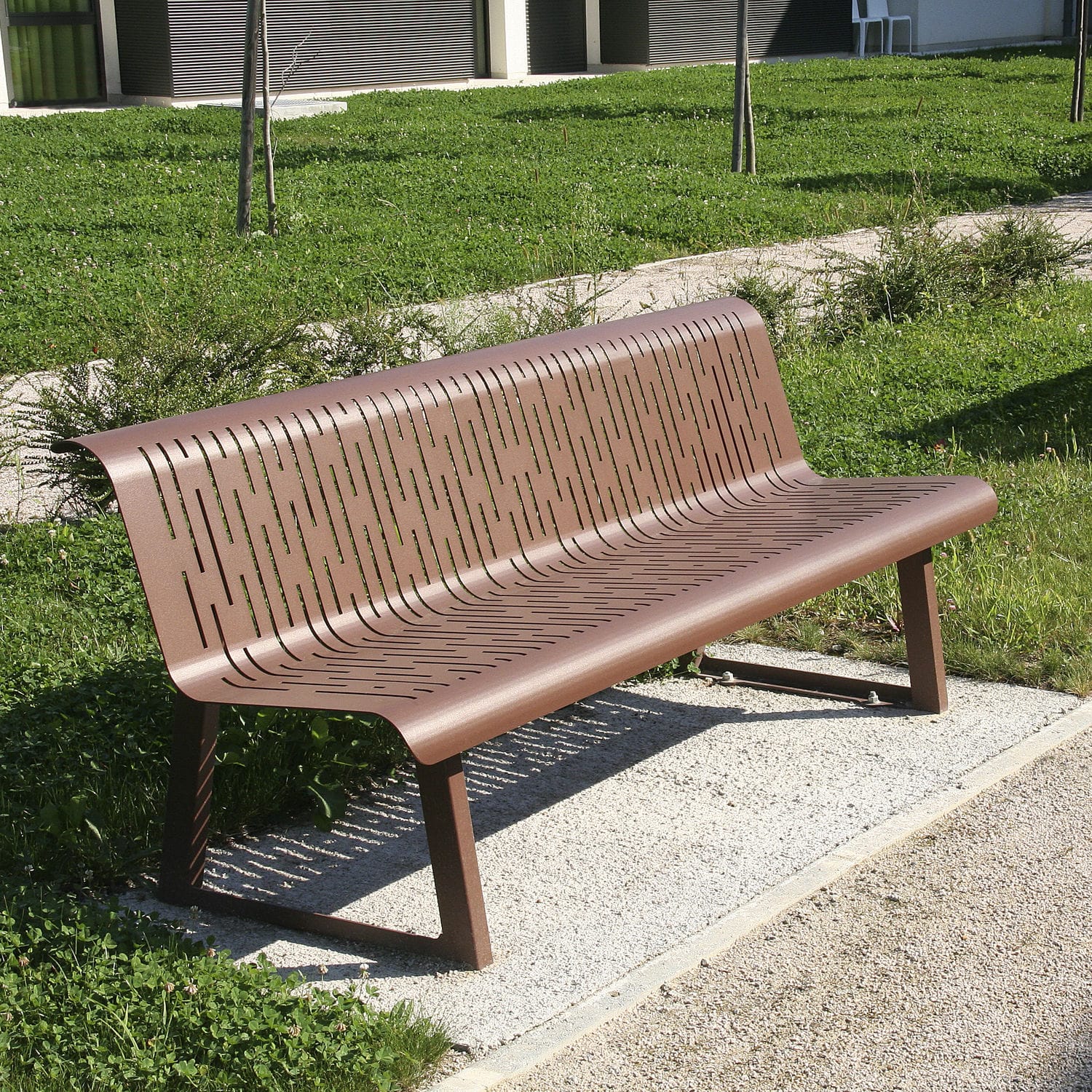 Contemporary public bench - VERTIGO - ACCENTURBA - sheet steel / thermo ...