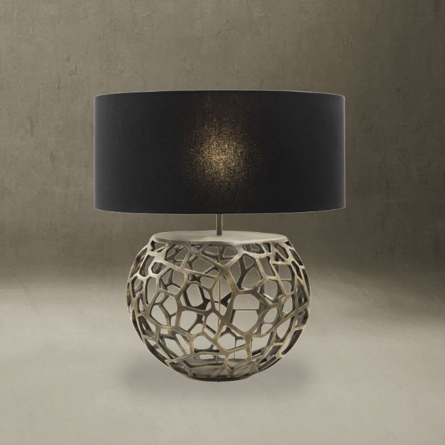 Table lamp - APIS - BRABBU DESIGN FORCES - brass / fabric / contemporary