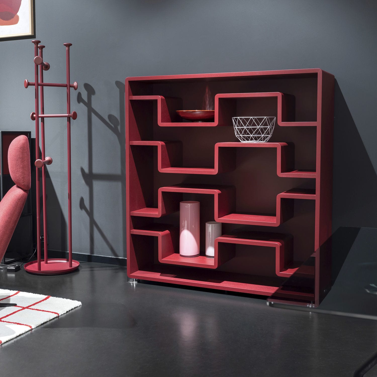 Free-standing bookcase - Xeon - Balma - contemporary / MDF / wood veneer